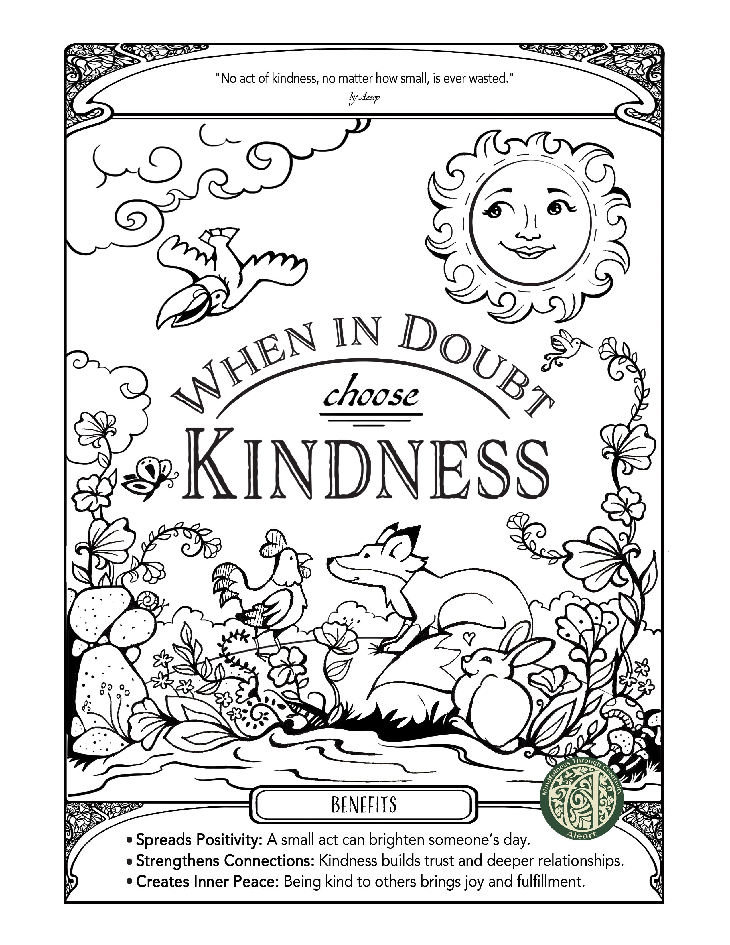 Choose Kindness Coloring Page – Aleart